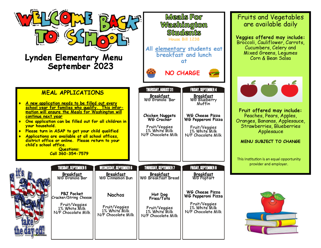 Lunch Menu – Fisher Elementary