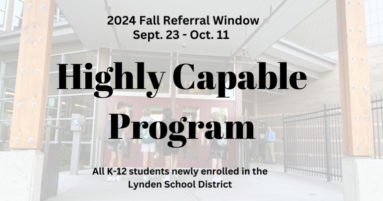 Now Accepting Highly Capable Referrals – Lynden School District