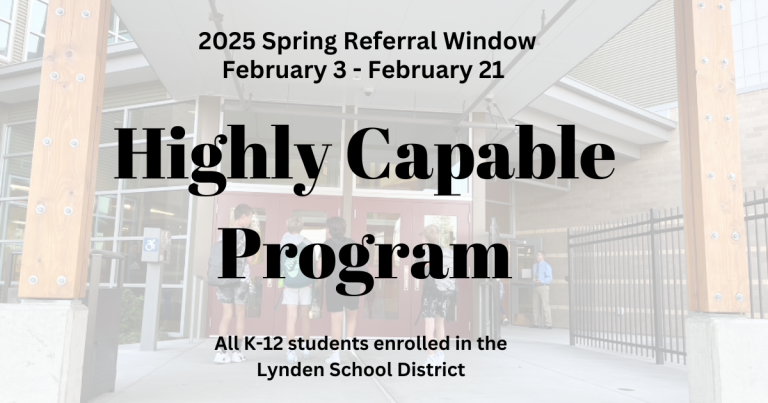Highly Capable Program Referrals Now Open – Lynden School District