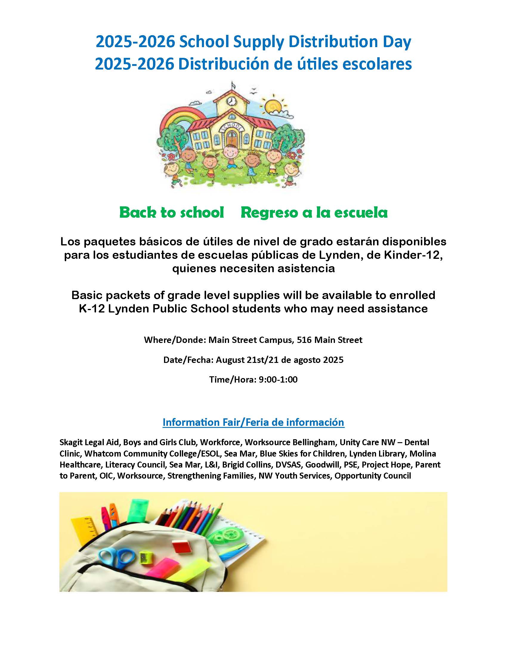 School Supply Distribution Day – Lynden School District